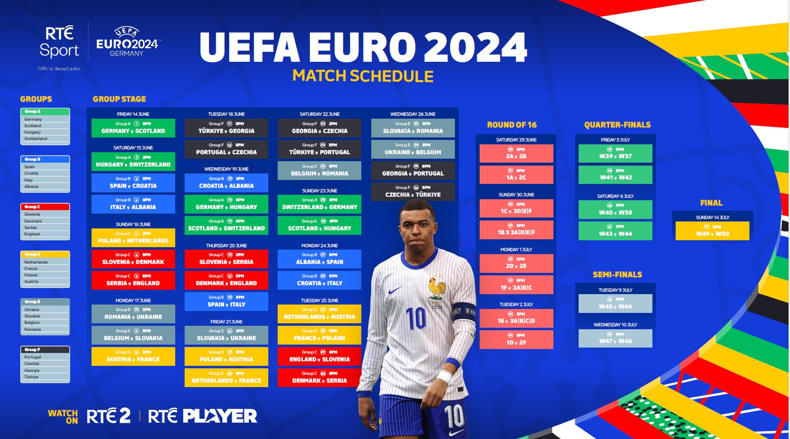 RTÉ Reveals Detail of Presentation of All 51 Games at Euro 2024 - Sport ...